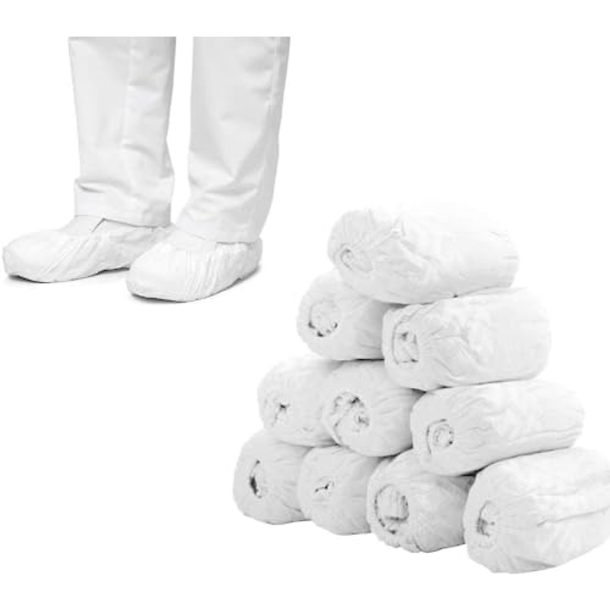 Oriflame Shoe Covers Disposable Non Slip for Indoors, 100 Pack (50 Pairs) Sneaker Boot Covers, White Shoe Protectors Non-slip, Durable Shoe Booties Cover One Size Fits All, White