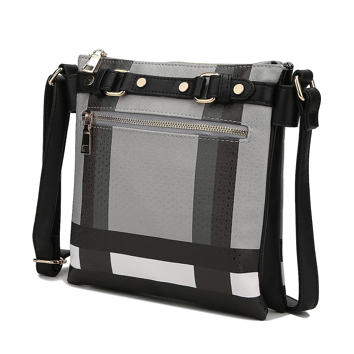 MKF Crossbody Bags for women - Adjustable Shoulder Strap - PU Leather Handbag - Crossover Side Messenger Purse