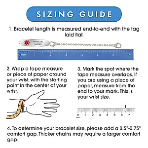 Divoti Custom Engraved Medical Alert Bracelets for Women, Stainless Steel Medical Bracelet, Medical ID Bracelet w/Free Engraving – Angel Wing Tag w/Handmade Byzantine-Red-8.0"