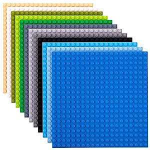 Strictly Briks Compatible with Lego 12 Pack Classic Stackable Baseplates 6x6, for Building Brick Base Plates 20x20 Studs Plates - Building Baseplate Stackable for Top & Bottom Sides, 12 Nature Colors