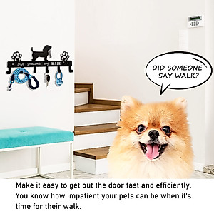 Dog Leash Holder for Wall, Dog Stuff Storage Organizer and Key Holder Wall Mount with Did Someone Say Walk - Dog Leash Dog Stuff Key Organizer Wall for Entryway Farmhouse