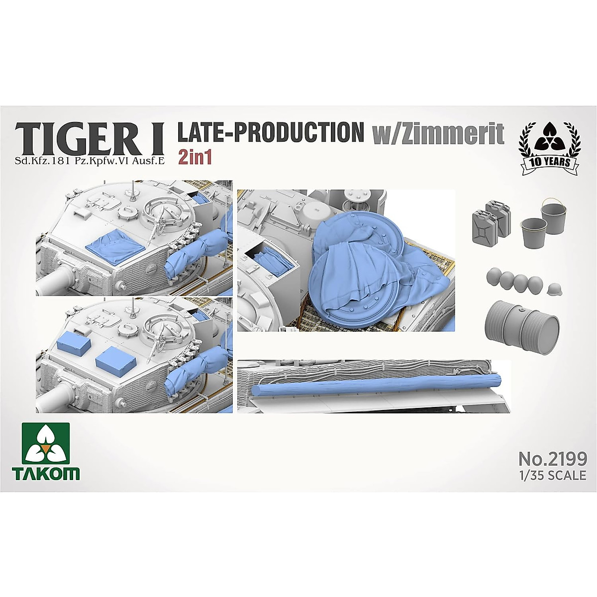 Takom 2199 1/35 TIGER I LATE w/ZIMMERIT Sd.Kfz.181 Pz.Kpfw.VI