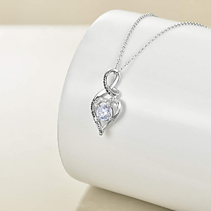 POPLYKE Grandma Necklace Gifts for Grandma from Granddaughter Sterling Silver Grandma I love You Forever Love Heart Necklace Jewelry for Women Mothers Valentines Birthday