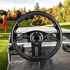 EZGO Steering Wheel Fit Club Car EZGO Yamaha Universal Golf Cart Steering Wheel Club Car DS and Precedent (Black Steering Wheel)