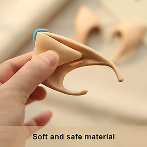 FRESHME Fairy Pixie Elf Ears - Medium and Long Style Cosplay Soft Pointed Ears Renaissance Party Christmas Halloween Costume Makeup Costume Accessories Elven Masquerade Vampire (2 Pairs)