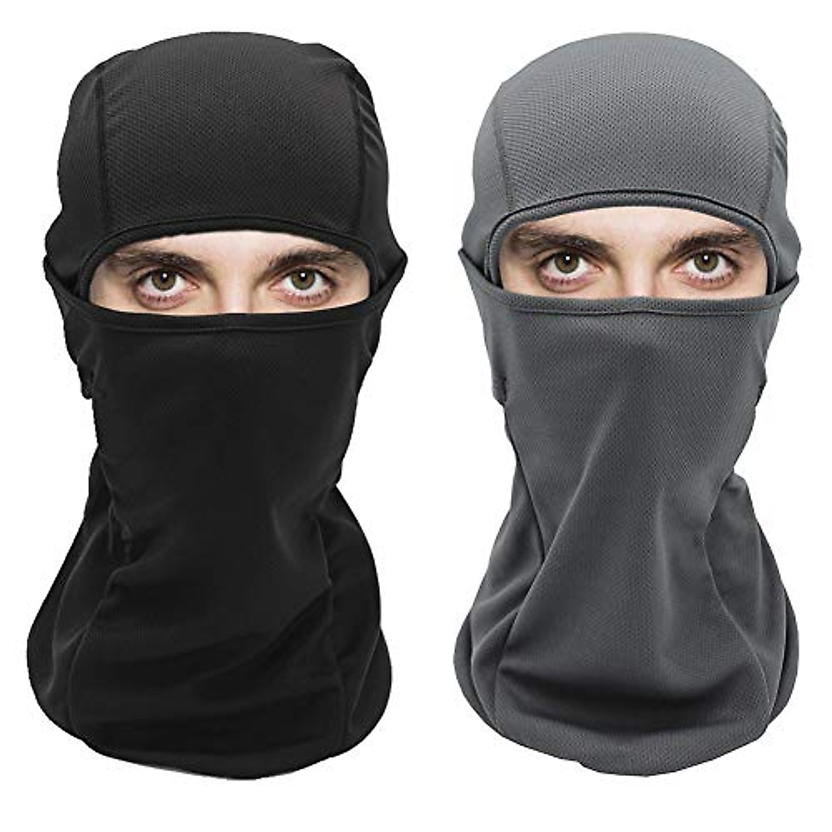 Valleycomfy 4PCS Balaclava Ski Mask Winter Face Mask Men Women UV Protection Hood Windproof Sun Hood Tactical Masks(Black,Grey,Blue)