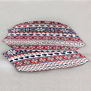 Tribal Prints Satin Pillow Cases Silk Satin Pillowcase for Hair and Skin Standard Set of 2 Super Soft Silk Pillowcase with Envelope Closure (20x26 in)