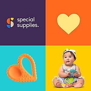 Special Supplies Teether Heart Spoon Oral Motor Therapy Tools, Textured Stimulation and Sensory Input Treatment for Babies and Toddlers, BPA Free Silicone, Dual Use Spoon Plus Teether