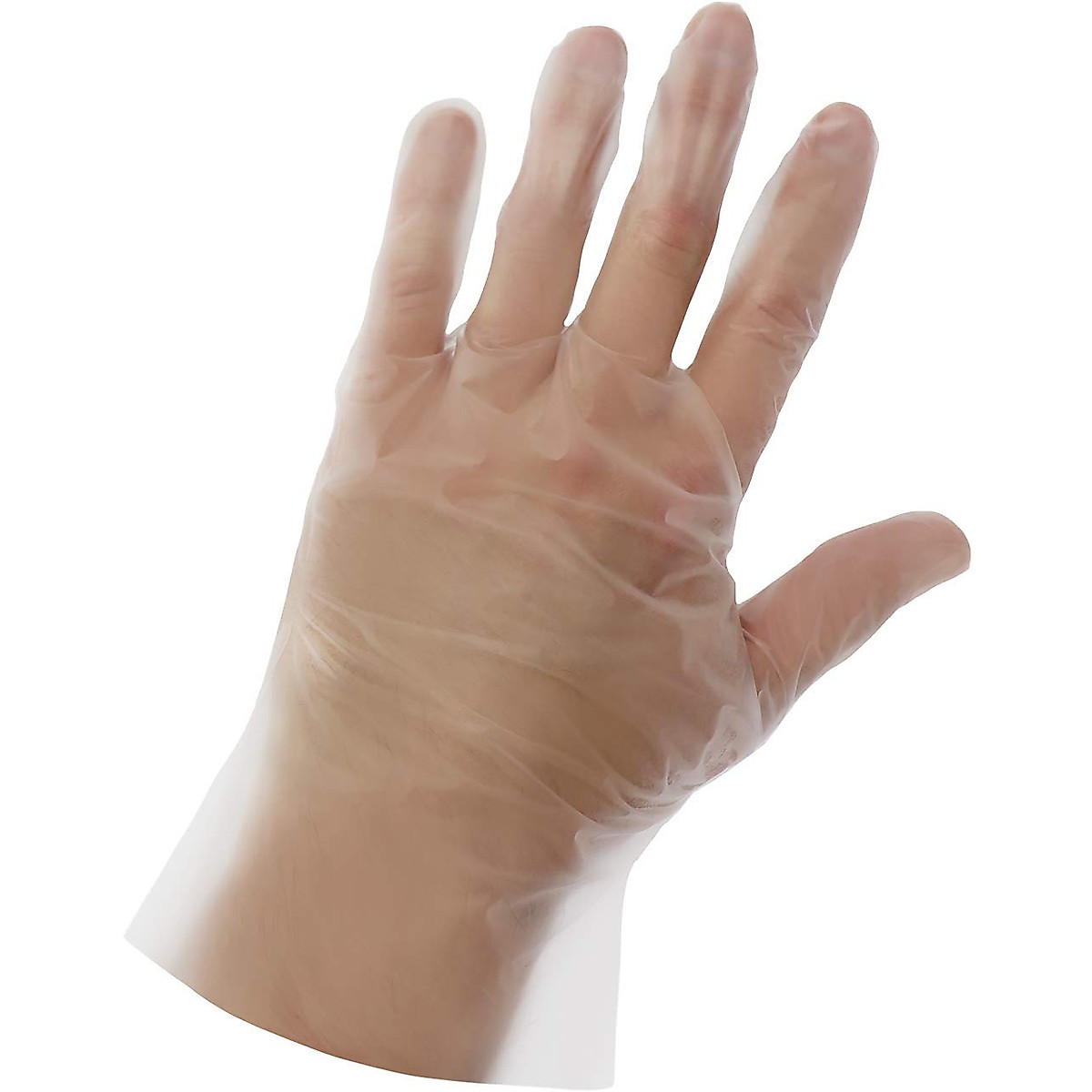 Global Glove 8600PF Thermoplastic Elastomer (TPE) Powder-Free, Clear, 2 Mil, Smooth Finish, 10-Inch Disposable Gloves (Large) - Box of 200