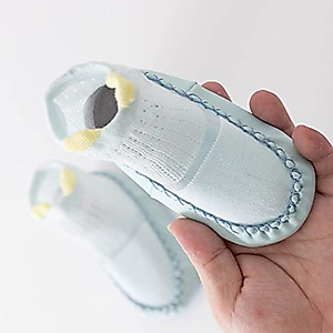 Lykmera Infant Toddler Shoes Toddler Shoes Ears Decoration Non Slip Breathable Socks Flip Flops Socks Shoes Walking Shoes (Blue, 0 Month)