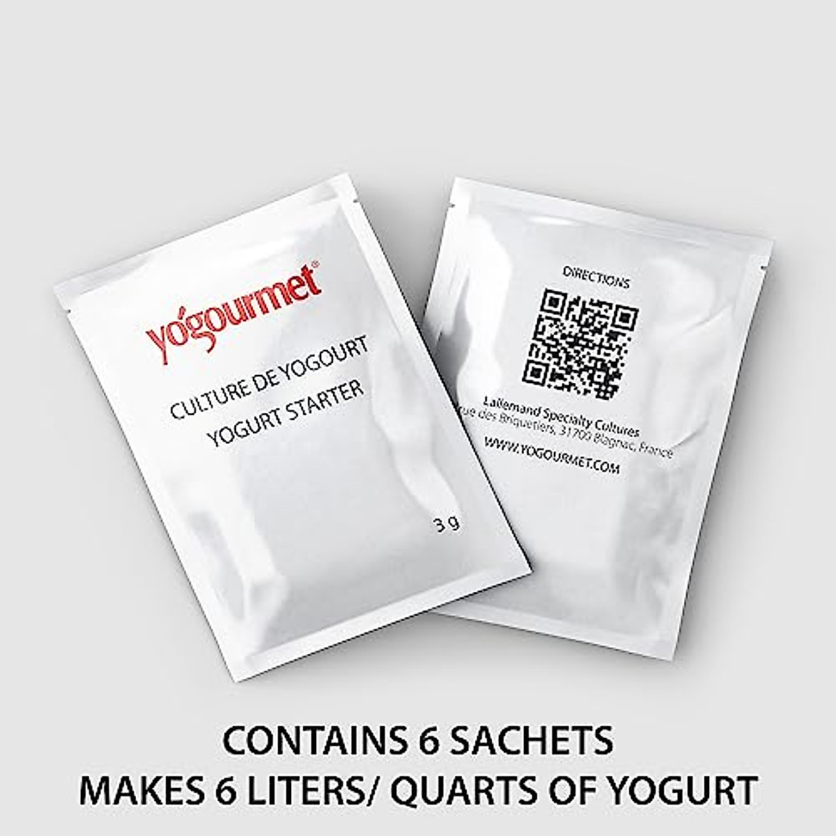 Yogourmet Yogurt Starter (6 Pack) - Make Yogurt at Home - Starter Culture - All Natural, Gluten Free, Kosher, Halal - 3 g Sachets