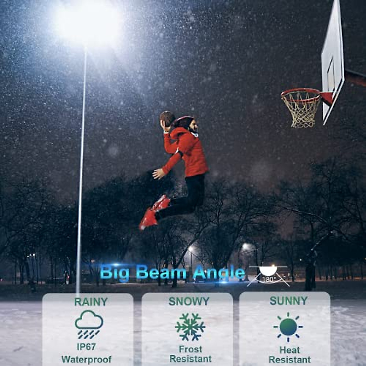 YIVANNUO 200W LED Flood Light Outdoor, Super Bright 10000LM LED Stadium Lights with Wide Lighting Angle, 7000k Daylight White, IP67 Waterproof Security Lights for Backyard, Garden, Playground, Garage