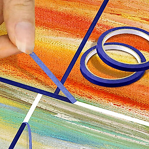SBYURE 6 Pack 0.27 Inch Blue Painters Tape,Easy Removal Thin Narrow Finishing Masking Tape Painting Tape Wall Tape,Good Adhesive and No Residue,132 Yards
