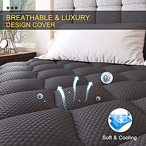 VISCOUNTESS Full Mattress, 12 Inch Hybrid Mattress Black, Euro Top Mattress Medium Firm for Back & Lumbar Support, 100 Night Trial, Individual Pocket Spring Bed for Motion Isolation & Pressure Relief