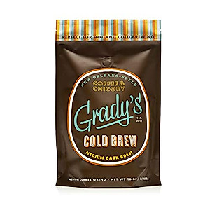 GRADY’S Cold Brew Coffee | Coarse Ground Coffee - Medium Dark Roast | New Orleans Style Coffee Perfect for Hot or Cold Brew Coffee | 1 LB Coarse Grounds