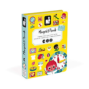 Janod MagnetiBook 94 pc Magnetic Telling Time Game - Ages 3+ - J02724