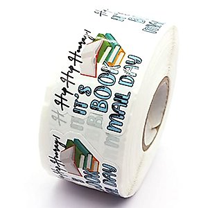 It’s Book Mail Day Stickers,Thank You Stickers,Handmade Stickers,Small Shop Stickers,Envelopes Stickers for Small Business, Online Retailers,Handmade Goods,500 Labels Per Roll