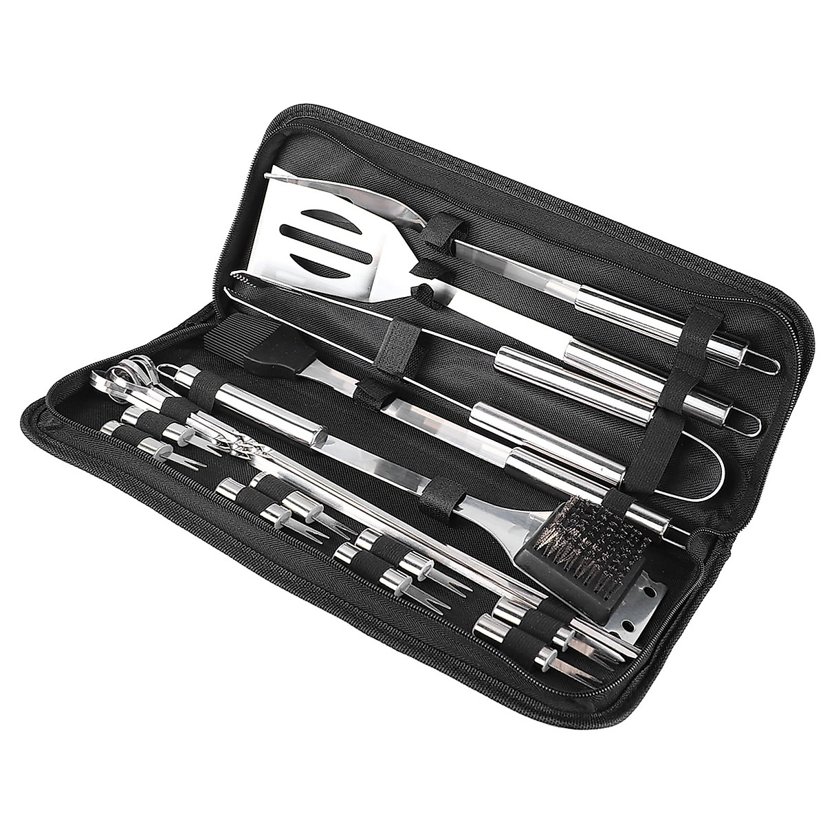 Sink Kitchen Bar Sink Hand 20PCS BBQ Grill Set Professional Stainless Steel Tongs Spatula Fork Brush Barbecue Tool Set for Outdoor Camping Travel