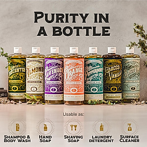 Carolina Castile Soap Unscented Castile Soap Liquid - 32 oz Vegan & Pure Organic Soap Concentrated Non Drying All Natural Formula Good for Sensitive Skin (32 Ounces)