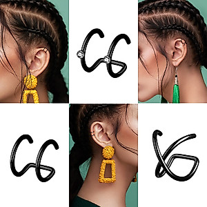 Founvar Ear Cuffs Set of 20: Multiple Designs Stainless Steel Hoop Earrings, Non-Piercing, Adjustable, Fake Earrings for Women, Men, Teens - Black, Gold, Silver, Rose Gold