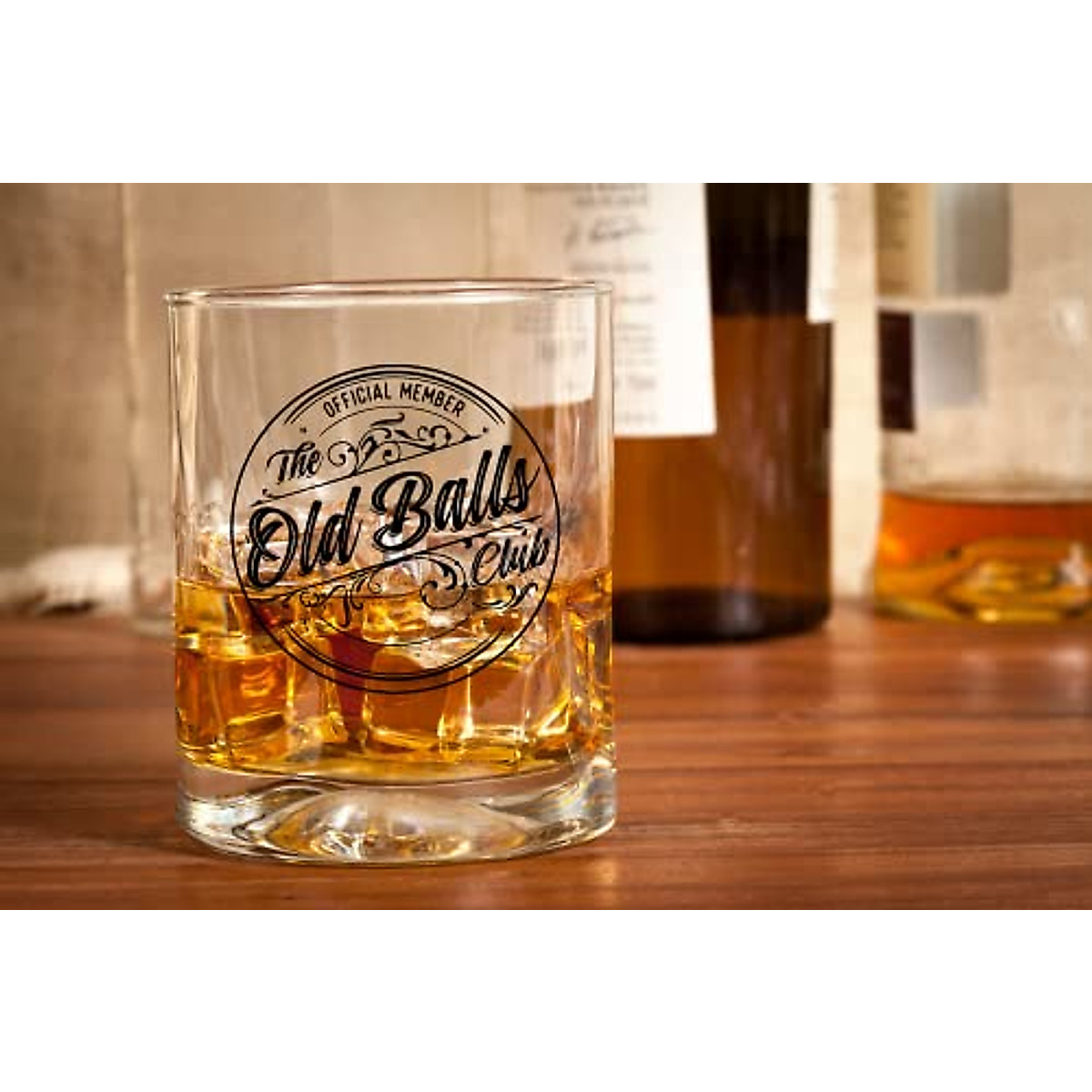 Old Balls Whiskey Glass - Funny Retirement or Birthday Gifts for Men - Unique Gag Gifts for Dad, Grandpa, Old Man, or Senior Citizen, 30th, 40th, 50th, 60th Birthday Gift for Men