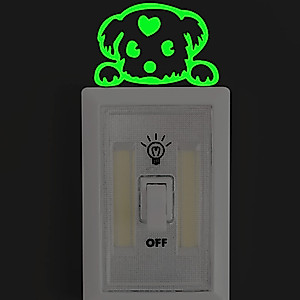 Amosfun 10pcs Luminous Light Switch Decals Glow in The Dark Cartoon Animal Wall Switch Sticker Light Switch Decor Wall Art Mural Paster for Nursery Decor Green Random Style