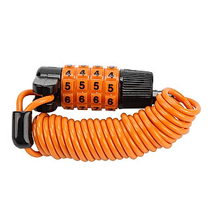 MGUOTP Bike Lock 1.2m Portable 4 Digits Alloy Steel Lock Resettable Combination Lock for Bike Suitcase (Color : Orange)