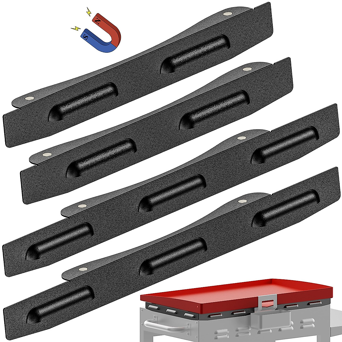 Upgraded Wind Guards for Blackstone 28 Inch Griddle, Blackstone Griddle Accessories, Magnetic Stainless Steel Wind Screen for Blackstone Grill, Protect Flame Hold Heat, Compatible with Hood＆Side Shelf