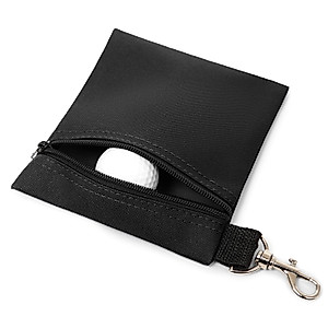 BuyAgain Golf Tee Pouch, 5.62 X 6.87 Inch Professional Zipper Golf Tee/Ball Pouch Bag with Metal Lobster Claw Clip