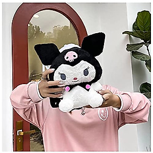 Hipi-shop Crossbody Bags for Women Furry doll Lolita bag zipper cute canvas bag Purses and Handbags Canvas shoulder Bag, Black