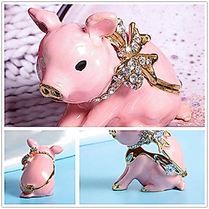 Waltz&F Handcrafted Pewter Trinket Box Jeweled New Lovely Pig Jewelry Box