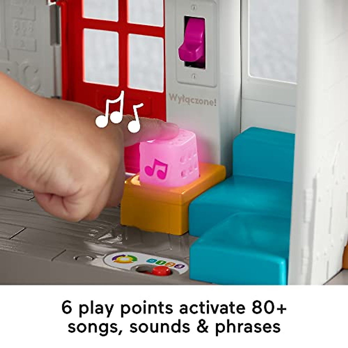 Fisher-Price Little People Toddler Play House with Lights Music & Smart Stages Learning Content, 2 Figures 6 Play Pieces, UK English Version, HCJ66