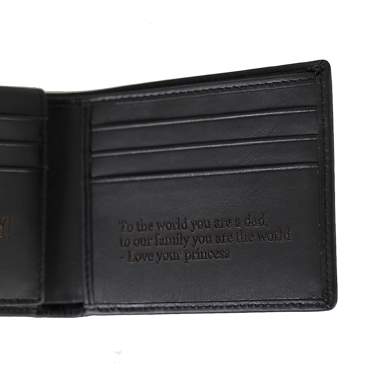 Custom Wallets For Men, Personalized Gifts For Men, Personalized Wallet For Men, Customized Engraved Full Grain Leather with RFID Blocking, Custom Gifts, Customized Wallets For Fathers Day (Black)