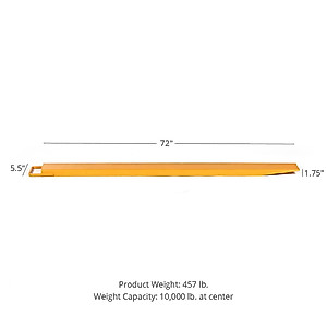 Titan Attachments Pallet Fork Extensions for Forklifts and Loaders, 72" x 5.5"