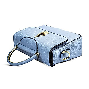 Covelin Women's Small Leather Handbag Tote Shoulder Crossbody Bag Blue