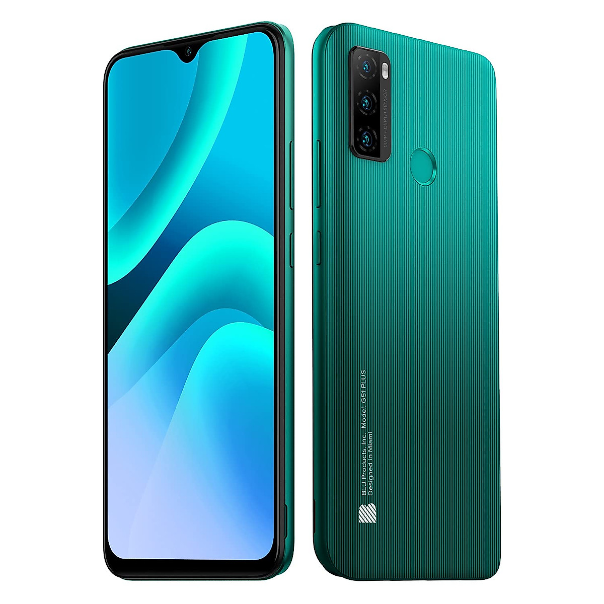 BLU G51 Plus | 2021 | All Day Battery | Unlocked | 6.5” HD+ Infinity Display | 64 GB | Triple 13MP Camera | US Version | US Warranty | 3/64GB | Green