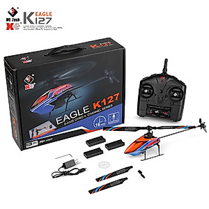 GoolRC RC Helicopter, WLtoys XK K127 Remote Control Helicopter, 4 Channel RC Aircraft with 6-Axis Gyro, Altitude Hold, One Key Take Off/Landing, Easy to Fly for Kids and Beginners, Include 3 Batteries
