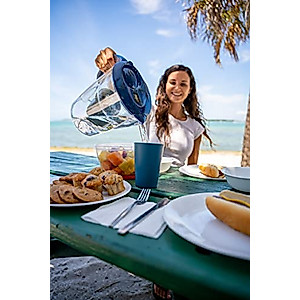 Epic Water Filters Nano | Water Filter Pitchers for Drinking Water | 10 Cup | 150 Gallon Filter | Gravity Water Filter | Removes Virus, Bacteria, Chlorine | Water Purifier (Navy Blue)