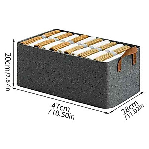 Fabric Storage Box with Handles Large Steel Frame Stackable Storage Shelf Baskets Foldable Collapsible Organizing Bin for Clothes, Toys etc 18.5"x11"x8"