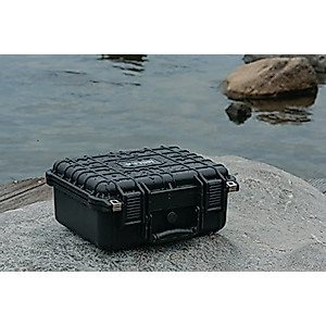 MEIJIA Portable All Weather Waterproof Protective Case,Hard Case,Camera Case With Customized Fit Foam,Fit Use of Drones,Camera,Equipments,Pistols,Elegant Black,13.35 x11.63x5.98inches