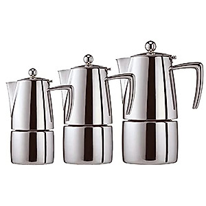 Cuisinox Milano Stainless Steel Stovetop Moka Pot Espresso Coffee Maker, 10 Cup