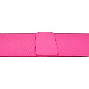 Signature Fitness All Purpose 1/2-Inch Extra Thick High Density Anti-Tear Exercise Yoga Mat and Knee Pad with Carrying Strap, Pink