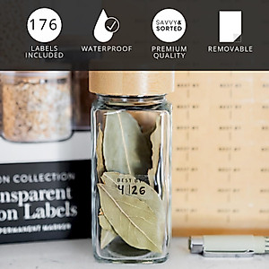 160 Clear Expiration Date Labels for Spice Jars - Waterproof Use by Food Date Labels for Containers - Best by Pantry Labels - Freezer Refrigerator Label - Kitchen Write On Labels Pantry Organization