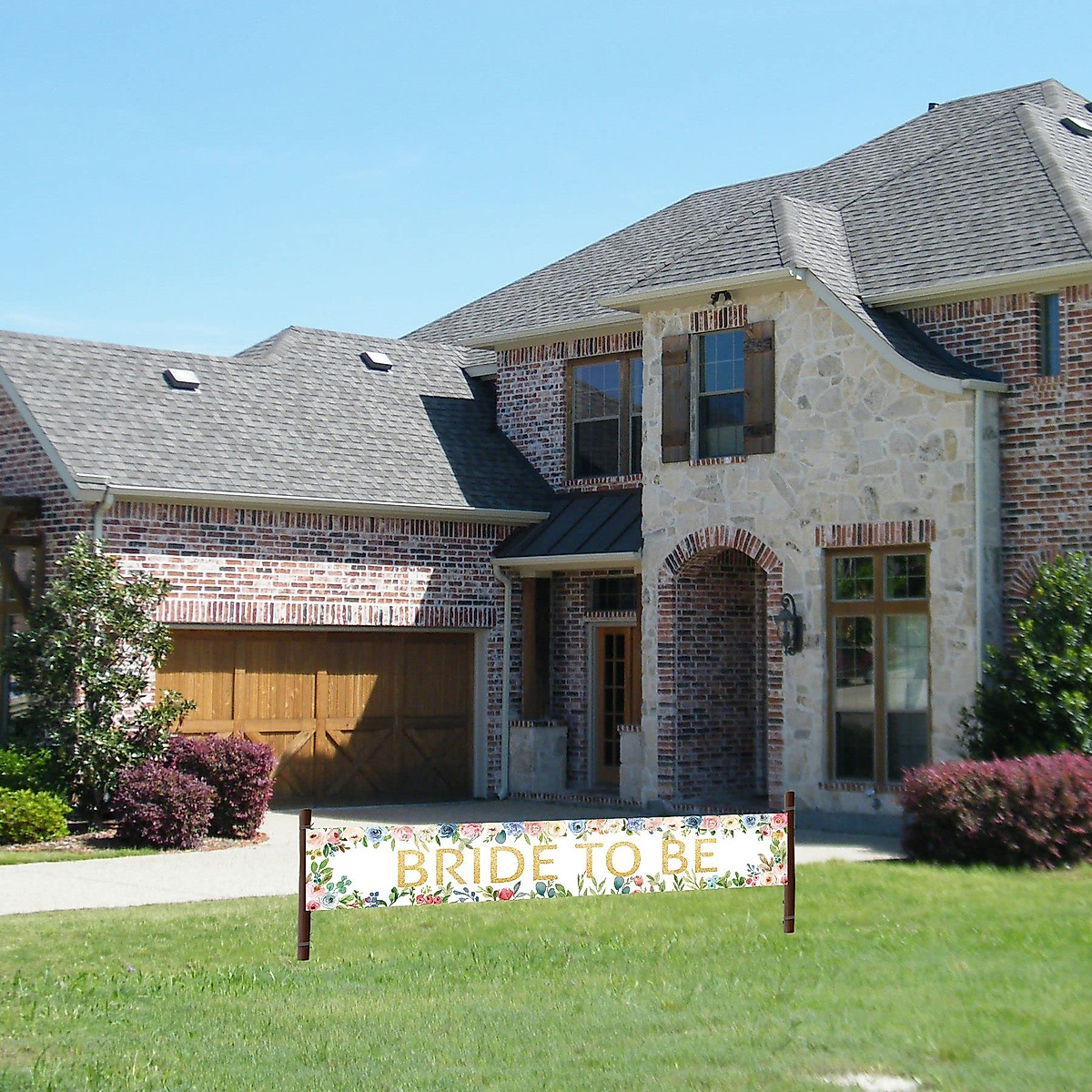 Joyiou Bride To Be Backdrop Banner Decorations, Large Rustic Bachelorette Engagement Party Lawn Sign Porch Sign, Bridal Shower Photo Booth Props for Indoor Outdoor (9.8x1.6ft)