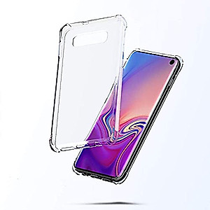 Galaxy S10 Case Ultra Crystal Clear Shockproof Bumper Protective Case for Samsung Galaxy S10 Transparent TPU Slim Fit Flexible Cell Phone Back Covers for Men Women Boys Girls Rubber Silicone Gel Soft