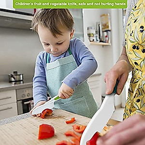 KUFUNG Kids Knife Set, 3 Piece Nylon Kitchen Baking Knife Set for Cooking and Cutting Fruits, Bread, Lettuce, Veggies Cake, Plastic Toddler Knife Set for Little Hands, Fun Safe Knife (Multicolor2, S)