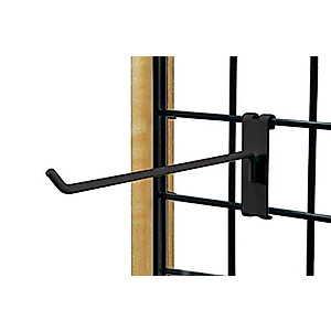 NAHANCO Metal GWH8B 8" Black Gridwall Peg Hooks (Pack of 12)