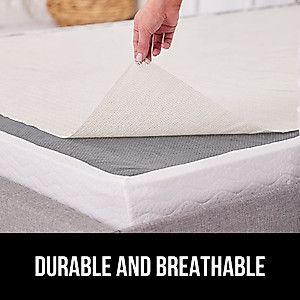 Gorilla Grip Drawer Liner and Mattress Gripper, Drawer Liner Size 12 in x 20 FT in Light Gray, Non Adhesive, Mattress Gripper Size Queen, Slip Resistant, Easy Trim, 2 Item Bundle