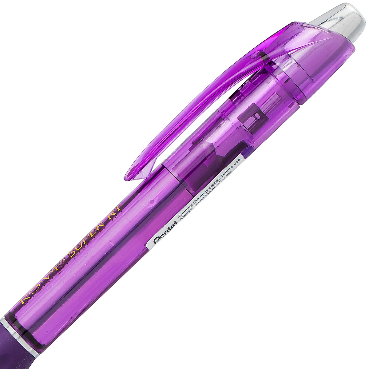 Pentel RSVP Super RT Ballpoint Pen, (1.0mm) Medium Line, Violet Ink, 2-Pk - BX480BP2V