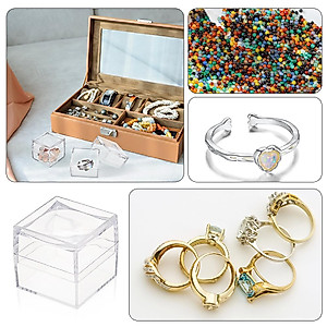 BENECREAT 10pcs 1.57x1.57 Inch Magnifier Box, Clear Square Magnifier Case Acrylic Display Box for Jewellery Display, Insect Observation, Crafting